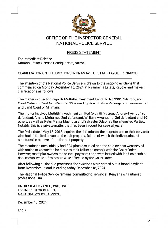 Press Releases / Statements | National Police Service